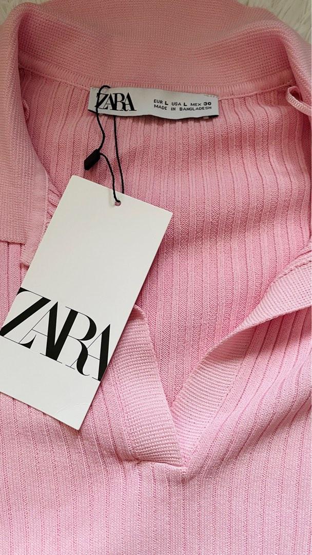 Zara Ribbed Polo Shirt, Women's Fashion, Tops, Shirts on Carousell