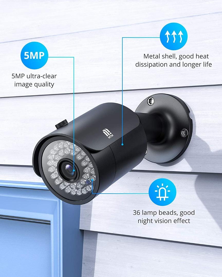 [1249] MTM 5MP Security Camera Wired Surveillance Camera Bullet Camera ...