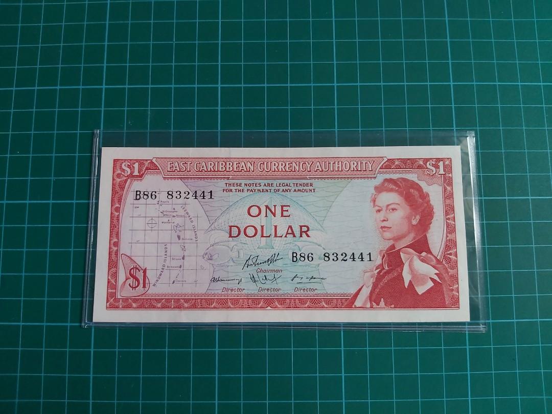 1965 $1 Eastern east Caribbean currency one 1 dollar old banknote note ...