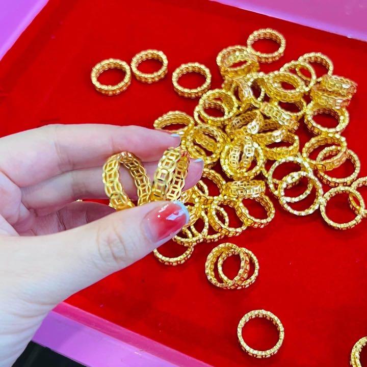 24karat coin ring lucky ring, Women's Fashion, Jewelry & Organizers ...