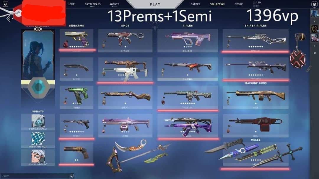 Arcane bundle + Xenohunter knife + 1400 VP 13 Prems valorant account ...