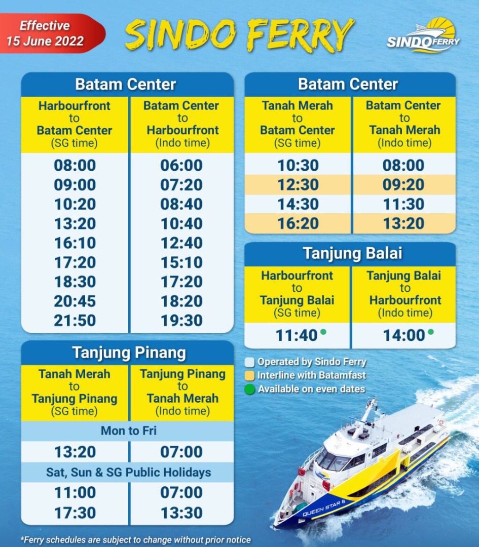 Batam 02 Ways Ferry Ticket Via Sindo Fast Ferry Ticket (ALL INCLUDED ...