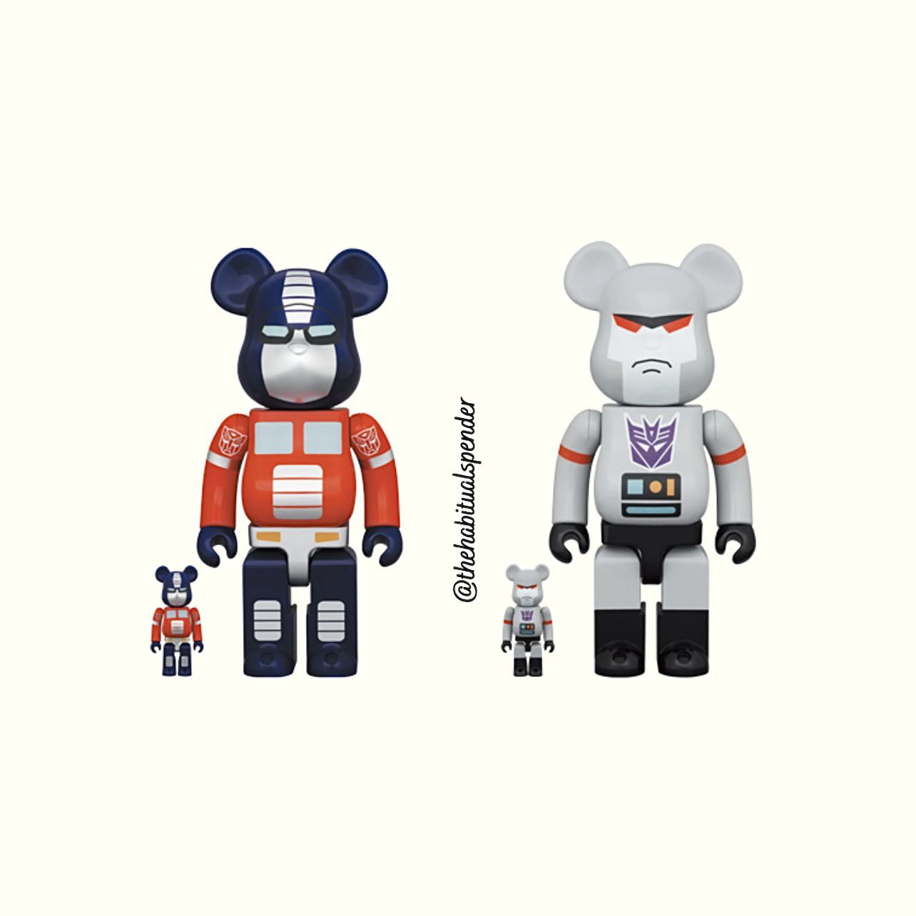 Bearbrick Transformers Optimus Prime + Megatron 400% & 100%, Hobbies ...