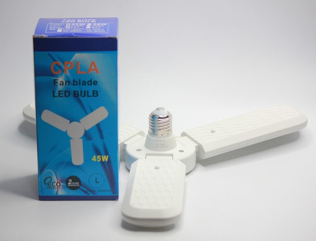 CPLA FAN BLADE LED BULB, 3 BLADES LIGHT, E27 SOCKET, 45W 6500K AC170 ...