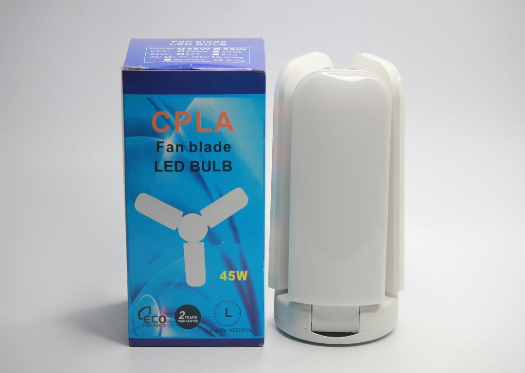 CPLA FAN BLADE LED BULB, 3 BLADES LIGHT, E27 SOCKET, 45W 6500K AC170 ...