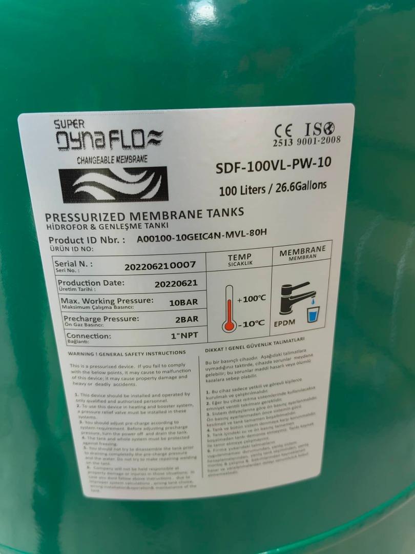 Dynaflo Pressure Tank, Commercial & Industrial, Industrial Equipment on ...