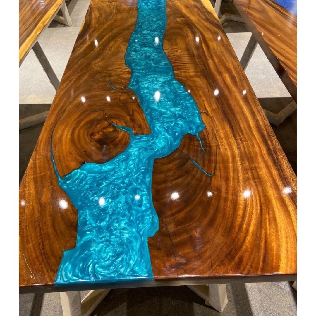 ERW 007, Epoxy south america Resin Walnut Table, River Resin Walnut ...