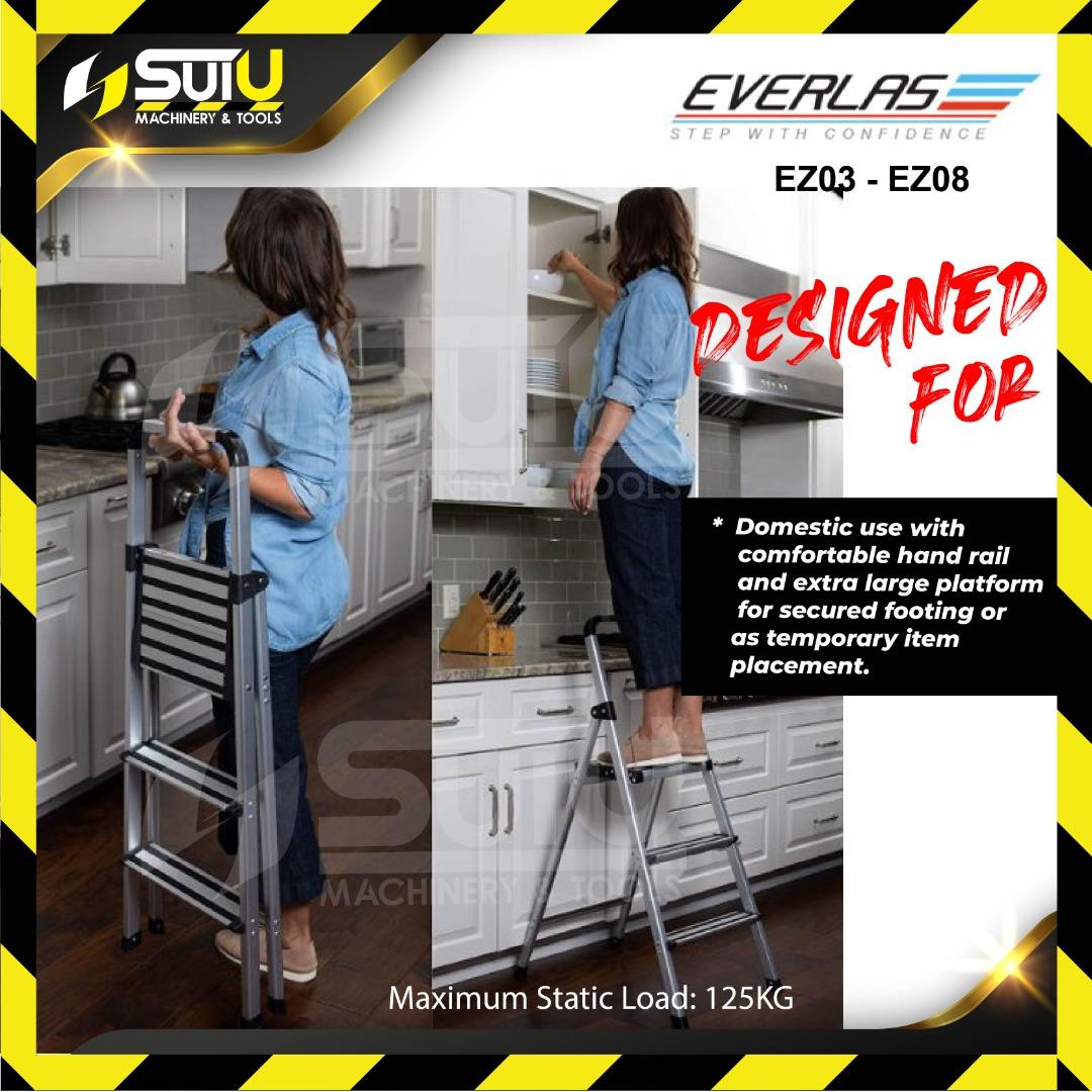 EVERLAS EZ03 3 Steps 1100MM EZ-Series Aluminum Platform Ladder, Furniture & Home Living, Home ...