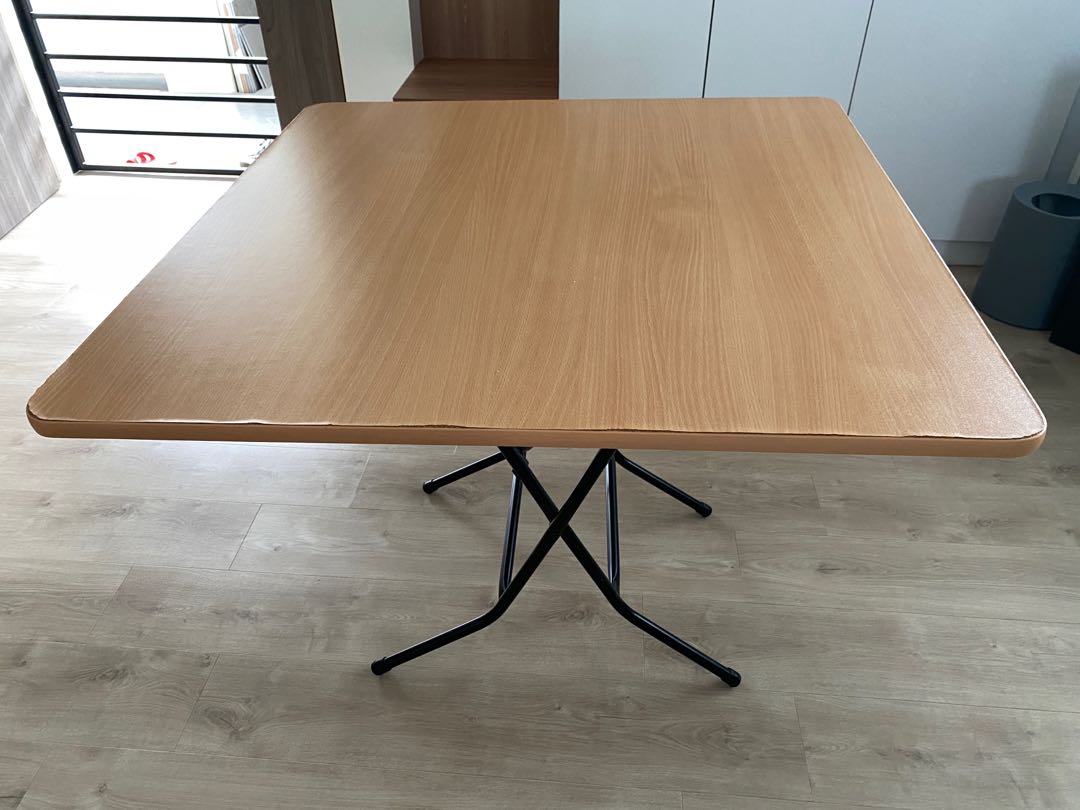 Foldable square study table 90x90 cm, Furniture & Home Living ...