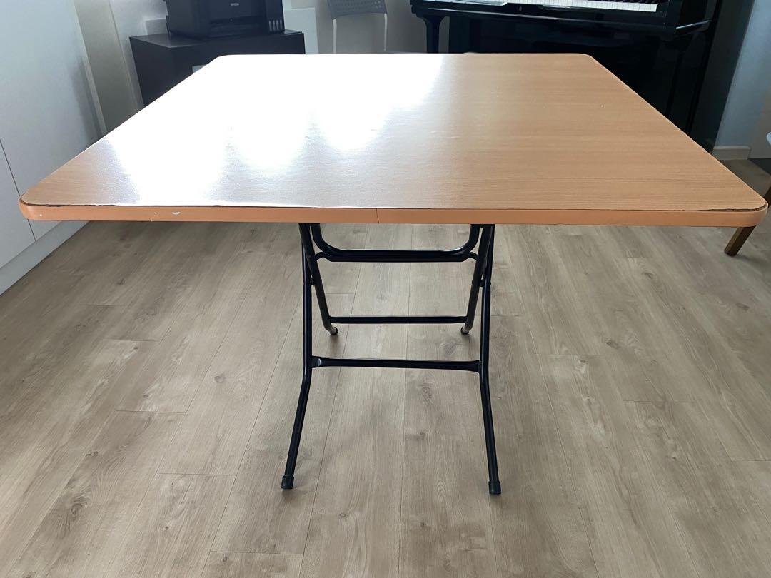 Foldable square study table 90x90 cm, Furniture & Home Living ...