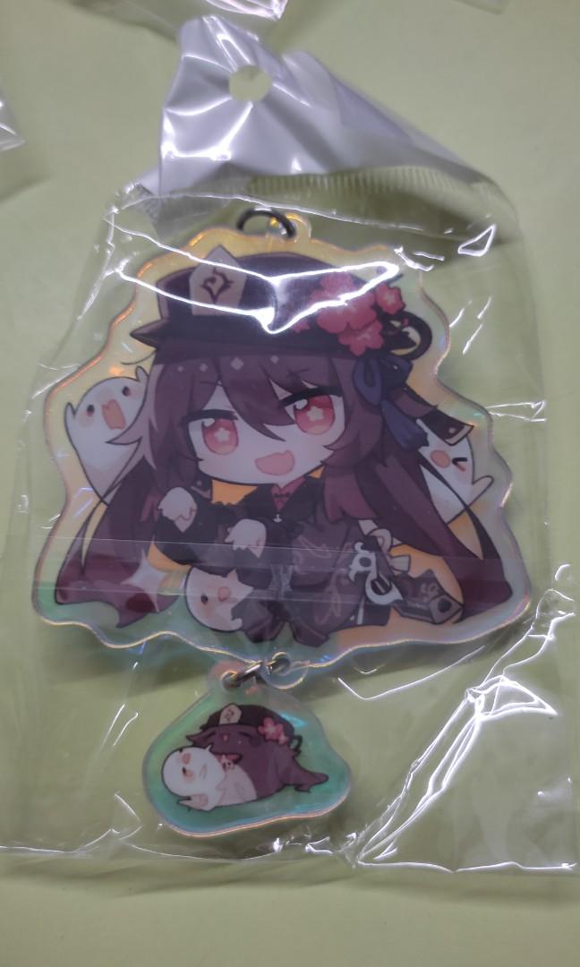 Genshin hutao keychain and wafer card yoimiya, Hobbies & Toys ...