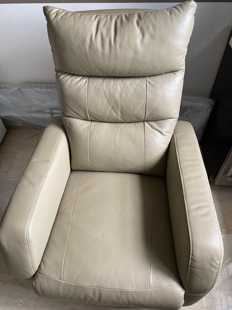 Half leather reclining single seater, Furniture & Home Living ...