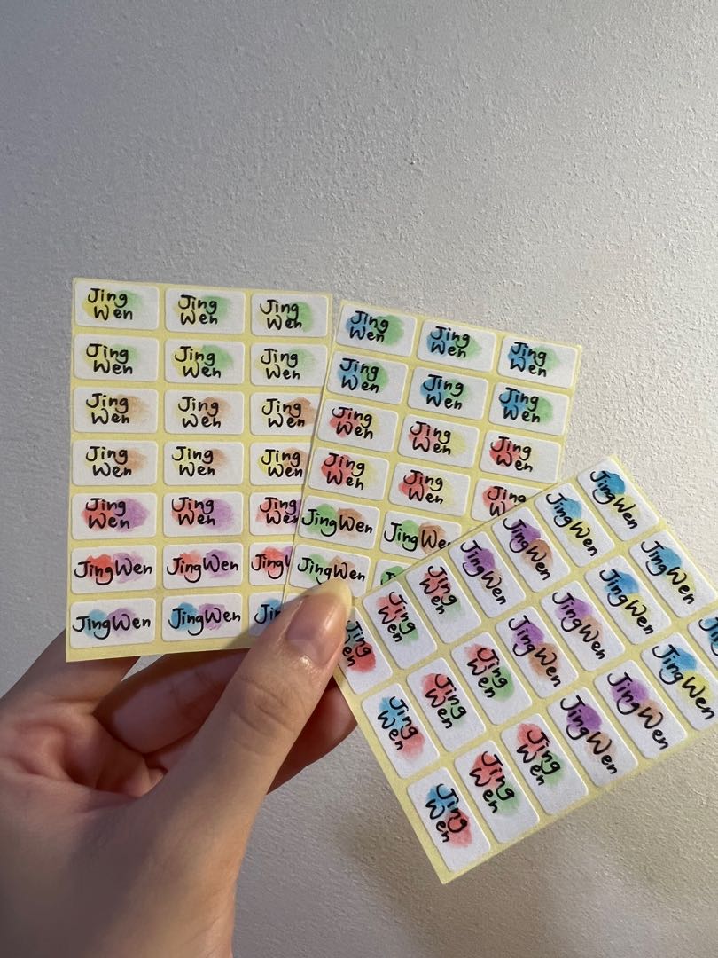 Handmade mini watercolor name stickers labels , Hobbies & Toys ...