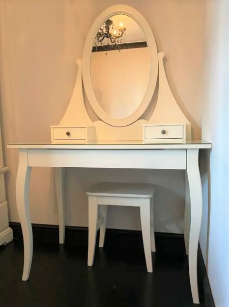 IKEA HEMNES Dressing Table with Mirror, White, Furniture & Home Living ...