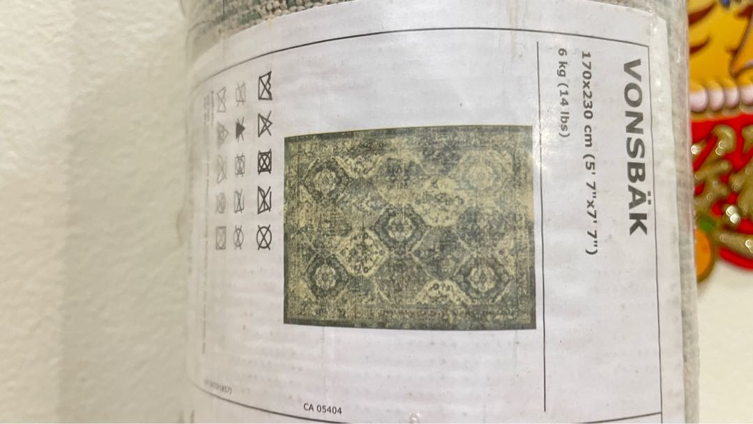 IKEA Vonsbak carpet 1.7m x 2.3m, Furniture & Home Living, Home Decor ...