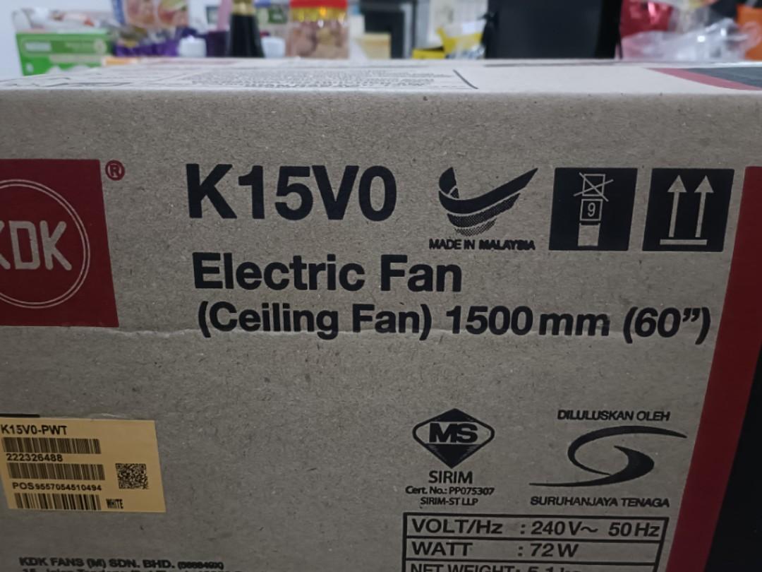 KDK FAN ( CEILING FAN )60", TV & Home Appliances, Other Home Appliances ...