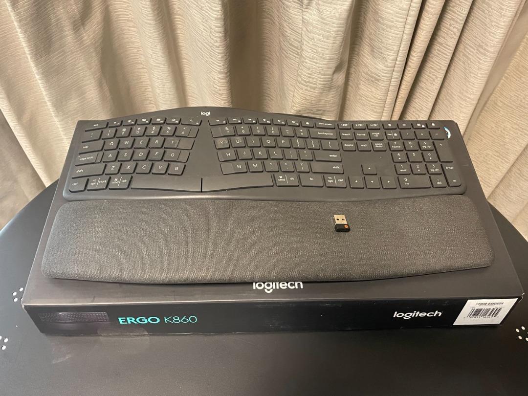 Logitech Ergo K860 Wireless Ergonomic Keyboard with Wrist Rest + Cover ...