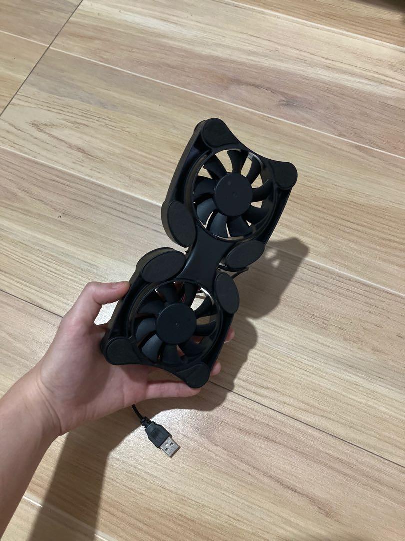Mini Portable Foldable USB Dual Fan Laptop Cooling Pad, Computers ...