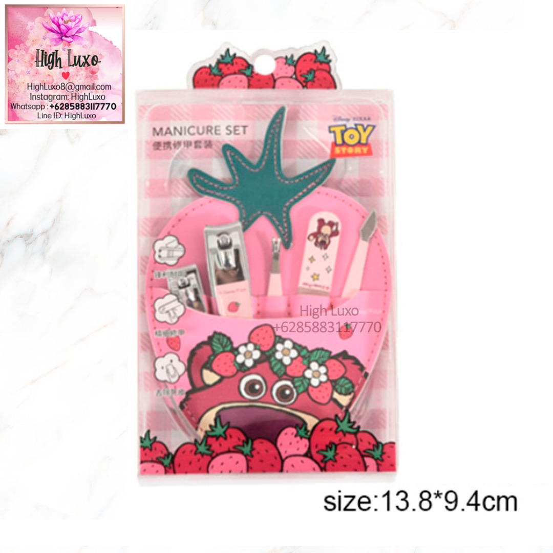 Miniso Toy Story Collection Lotso Manicure Set 5pcs Nail Kuku Perawatan ...