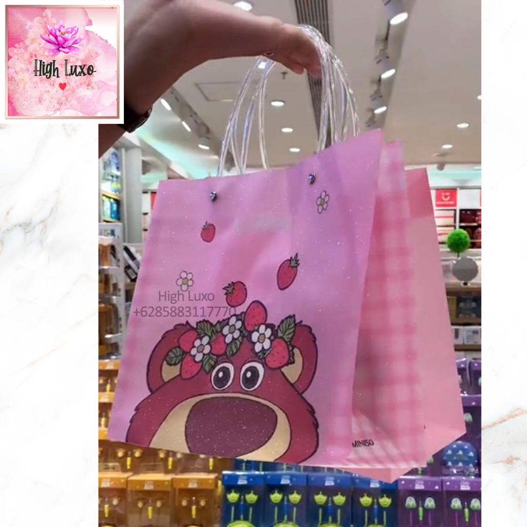 Miniso Toy Story Collection Lotso Medium Glittery Gift Bag Tas Hadiah ...