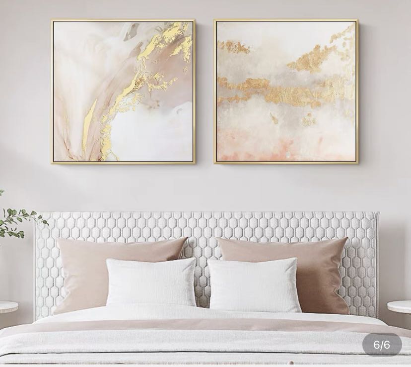 2 Modern Luxury Abstract Paintings, Furniture & Home Living, Home Decor ...
