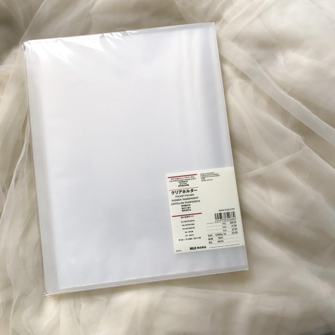 MUJI A4 Clear File / 40 Pockets, Hobbies & Toys, Stationary & Craft ...