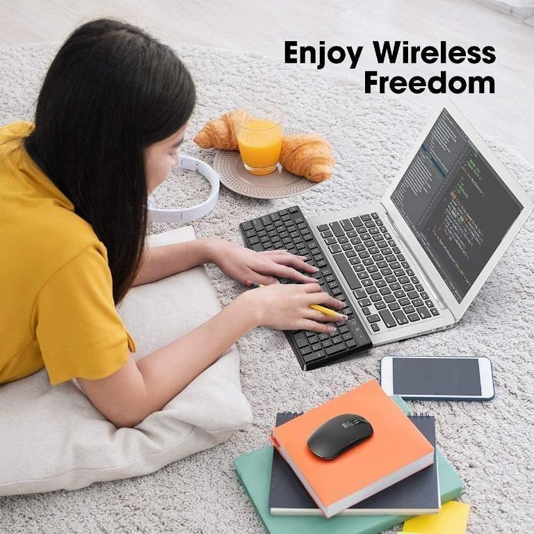 Ponvit Pc230 Wireless Keyboard Mouse Combo Energy Saving Slim Quick 2 4ghz Cordless Full Size