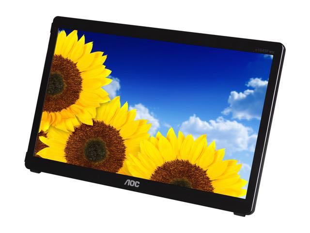 《Portable Monitor 》AOC E1649FWU Black 16" (15.6" viewable) 16ms USB ...