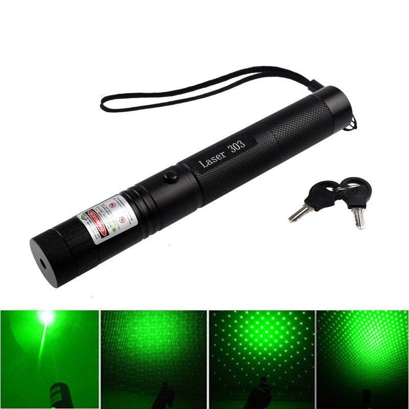 Powerful 303 532nm Pencil Green Laser Indicator Flashlight External ...