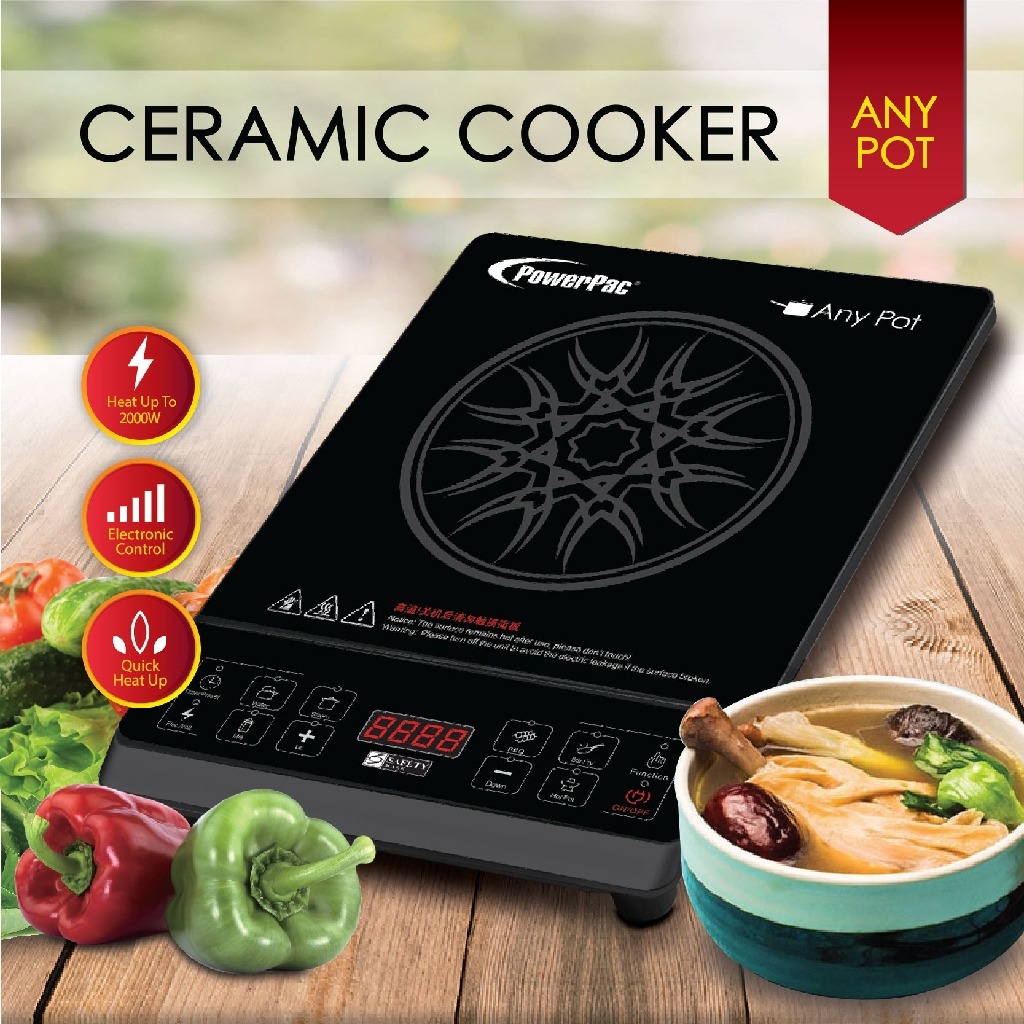 PowerPac Ceramic Cooker Steamboat (Any Pot) 2000 Watts (PPIC832), TV ...
