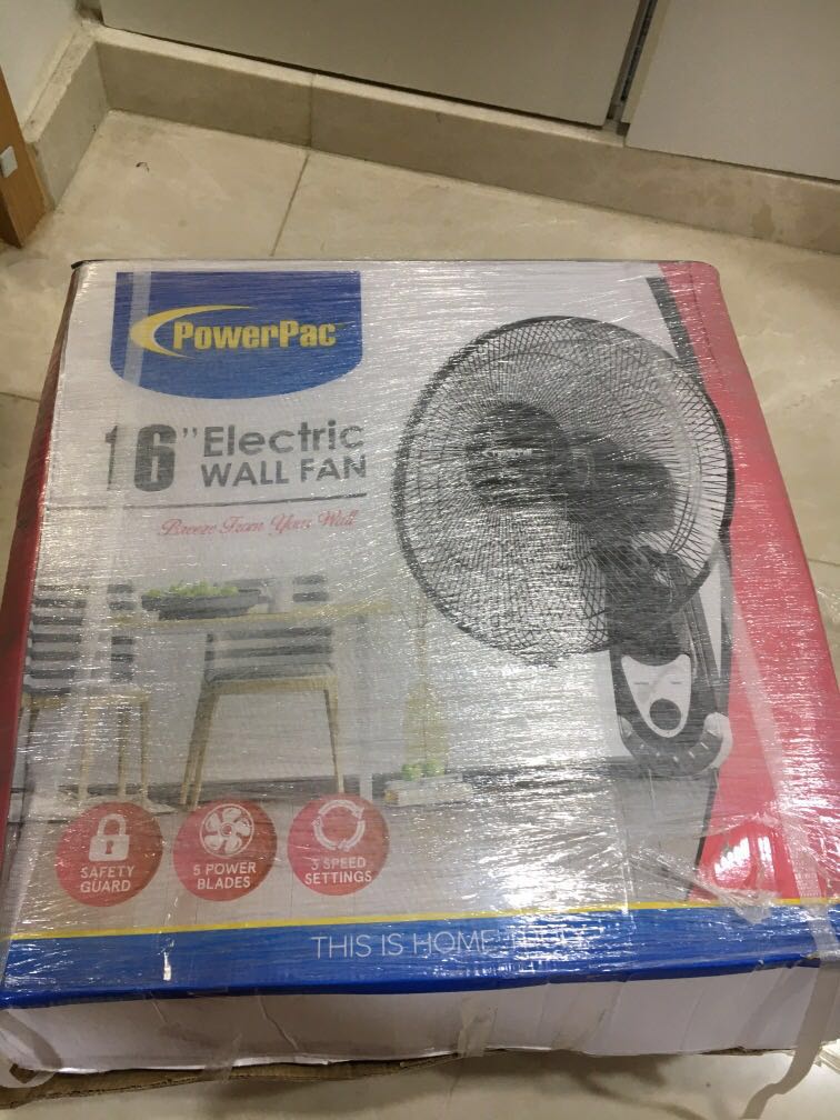 PowerPac New wall fan 16 inch wall fan, TV & Home Appliances, Other ...