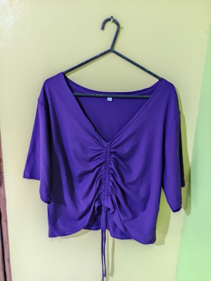 Purple Top, Women's Fashion, Tops, Blouses on Carousell