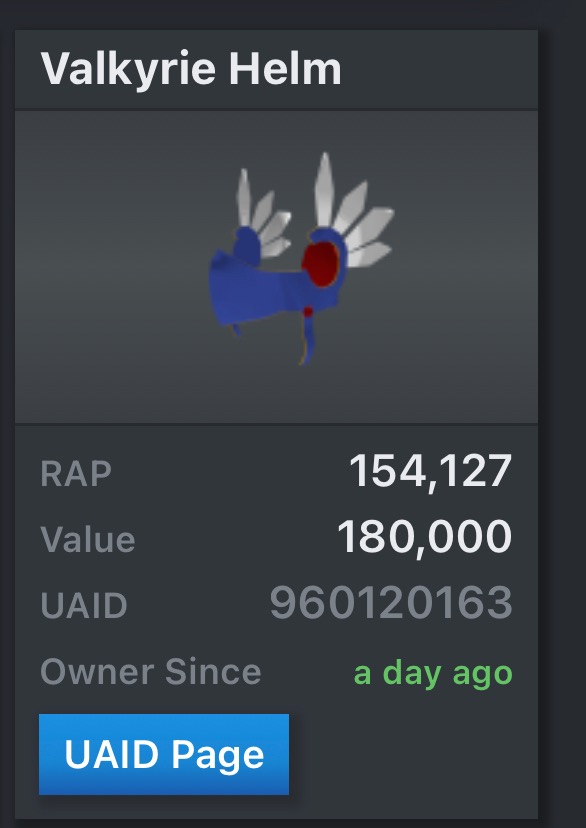 Roblox classic valk (3.5/1), Video Gaming, Gaming Accessories, In-Game ...