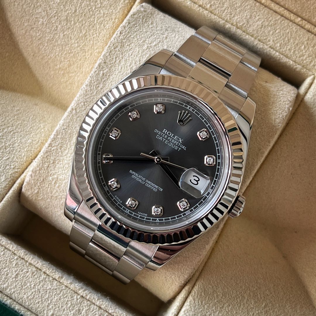 Rolex Datejust 41 Rhodium Diamond Dial, Luxury, Watches on Carousell