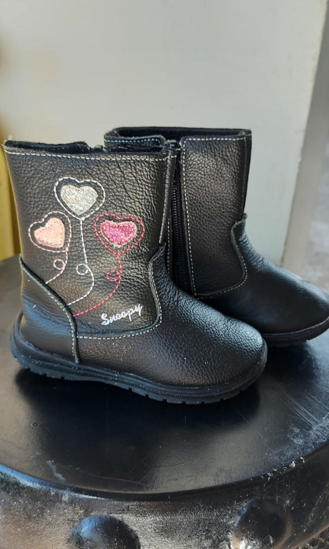Snoopy Leather Boots, Babies & Kids, Babies & Kids Fashion on Carousell