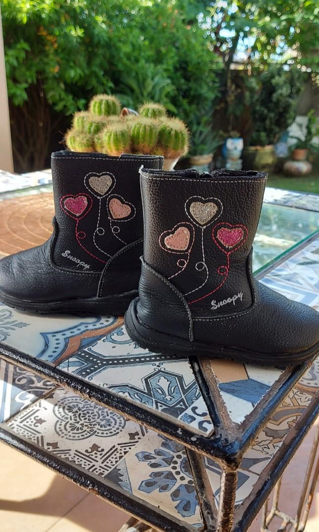 Snoopy Leather Boots, Babies & Kids, Babies & Kids Fashion on Carousell