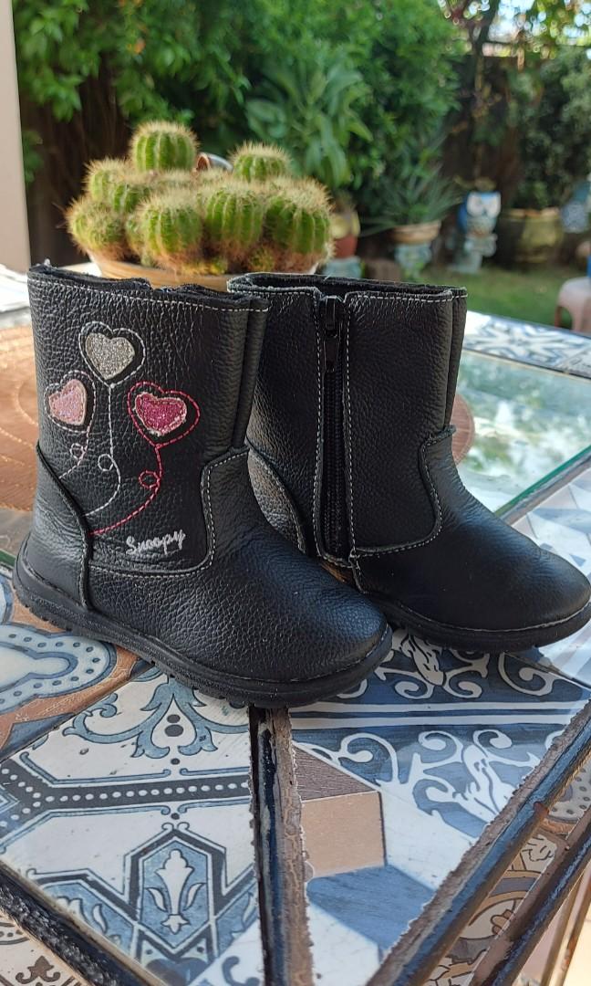 Snoopy Leather Boots, Babies & Kids, Babies & Kids Fashion on Carousell