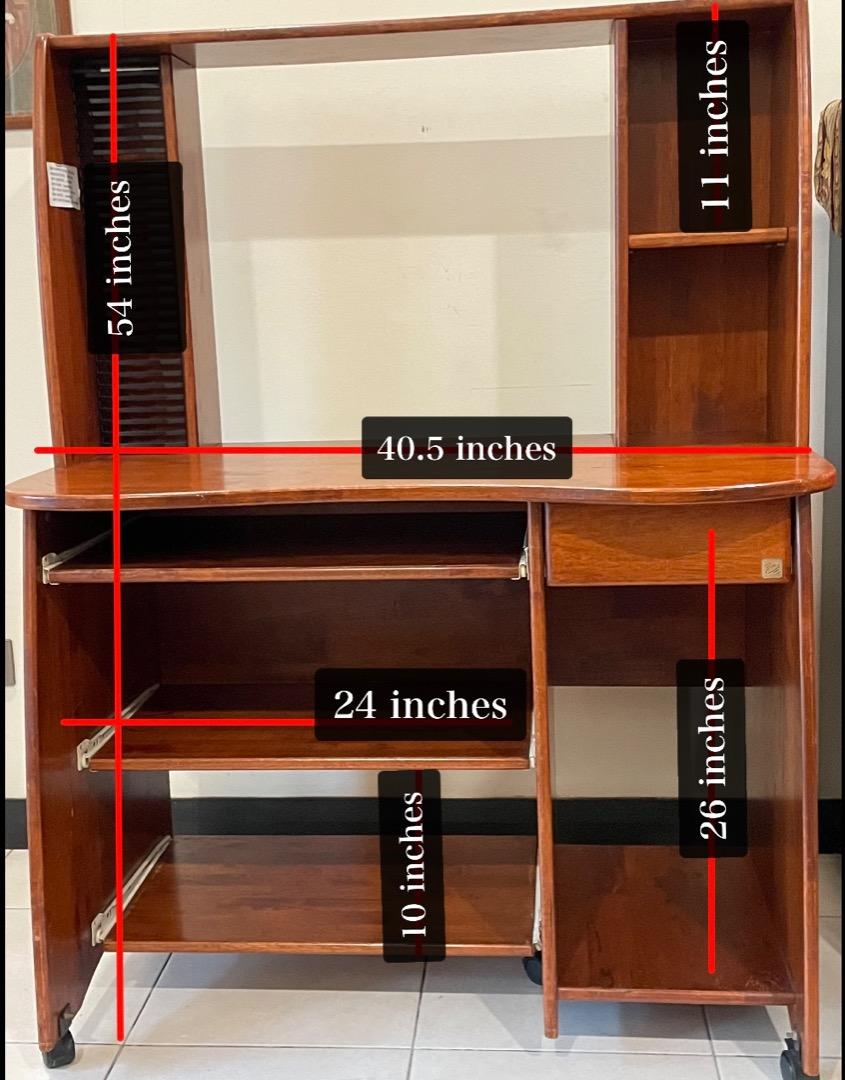 Solid wood computer table, Furniture & Home Living, Furniture, Shelves ...