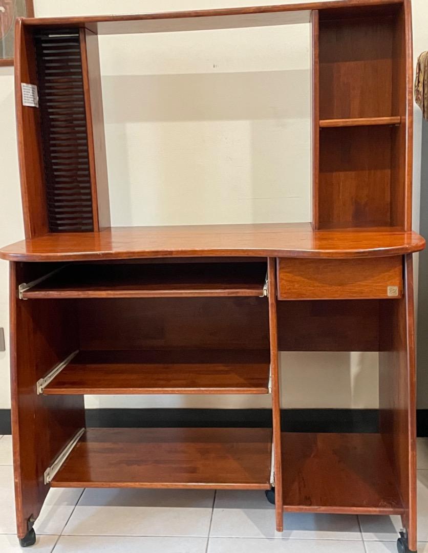 Solid wood computer table, Furniture & Home Living, Furniture, Shelves ...