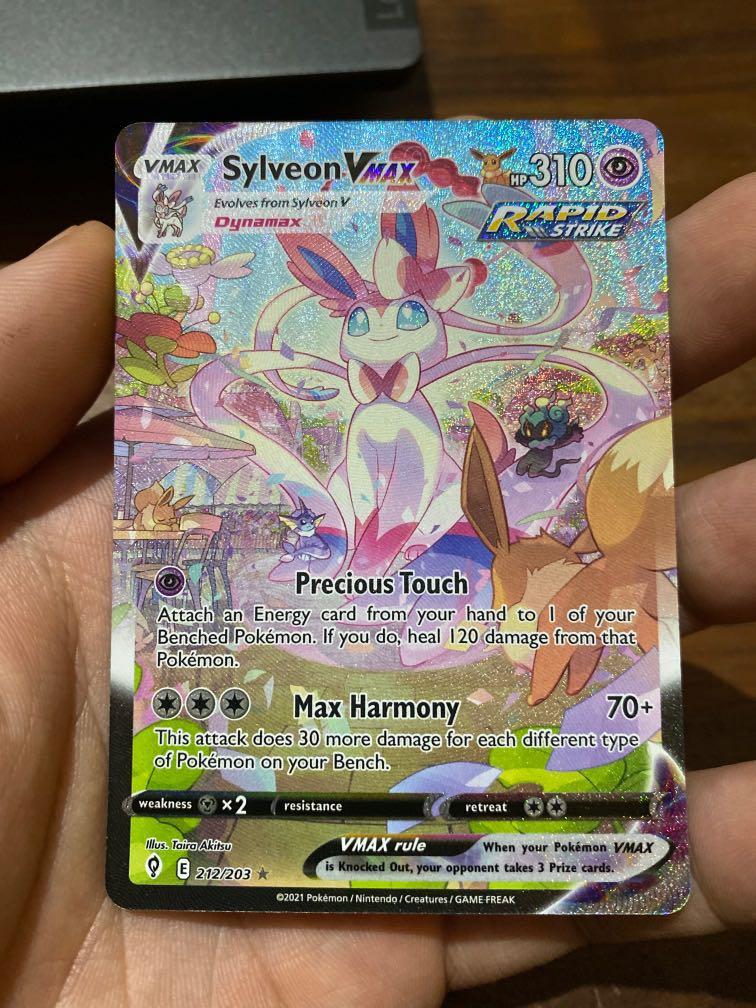 Sylveon vmax aa 212/203 Pokémon card alternate art rapid strike ...