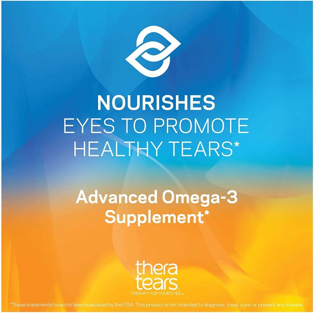 Thera Tears Eye Nutrition 1200mg Omega-3 Eye Supplement Theratears 90 ...