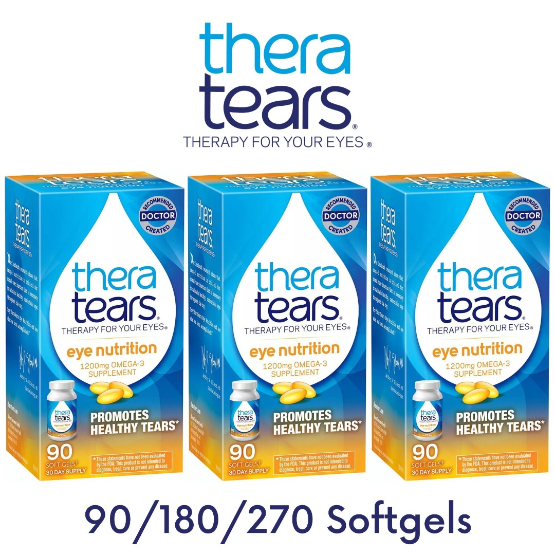 Thera Tears Eye Nutrition 1200mg Omega-3 Eye Supplement Theratears 90 ...