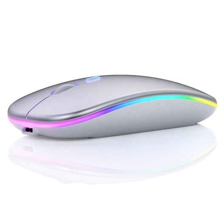 Thin Slim 2.4G Optical A2 Computer Mouse 1600 DPI Adjustable RGB Gaming ...
