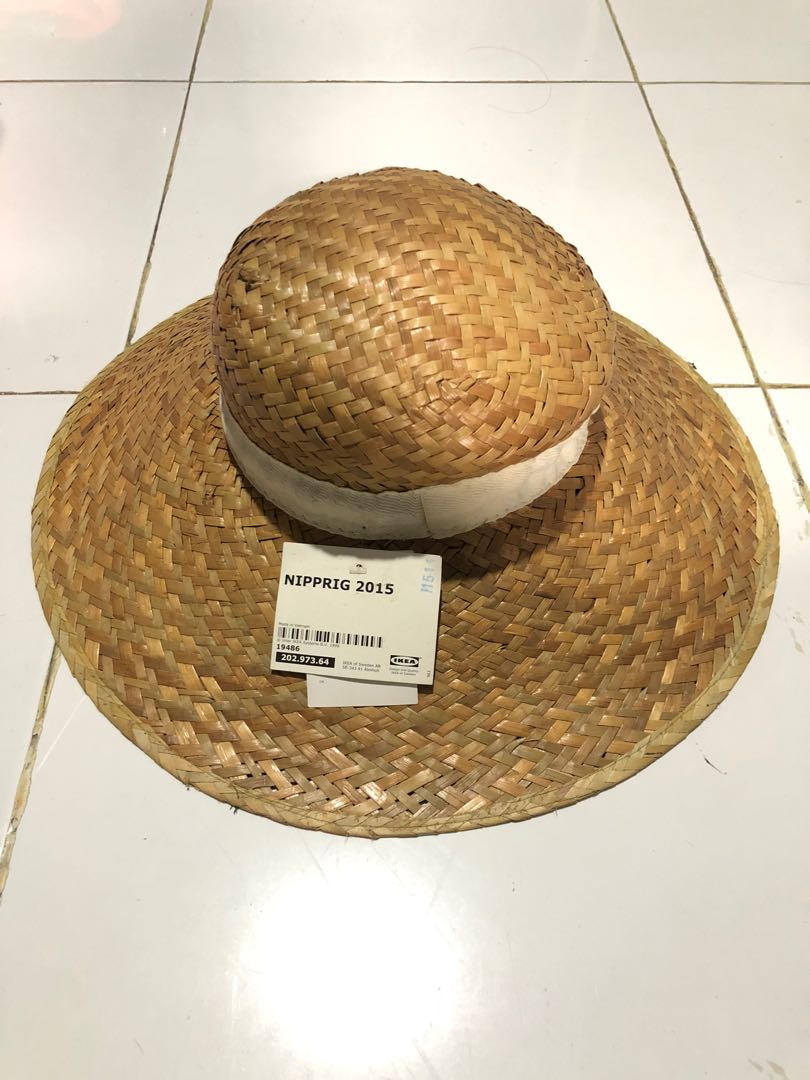 Topi anyaman bambu IKEA, Fesyen Wanita, Aksesoris di Carousell