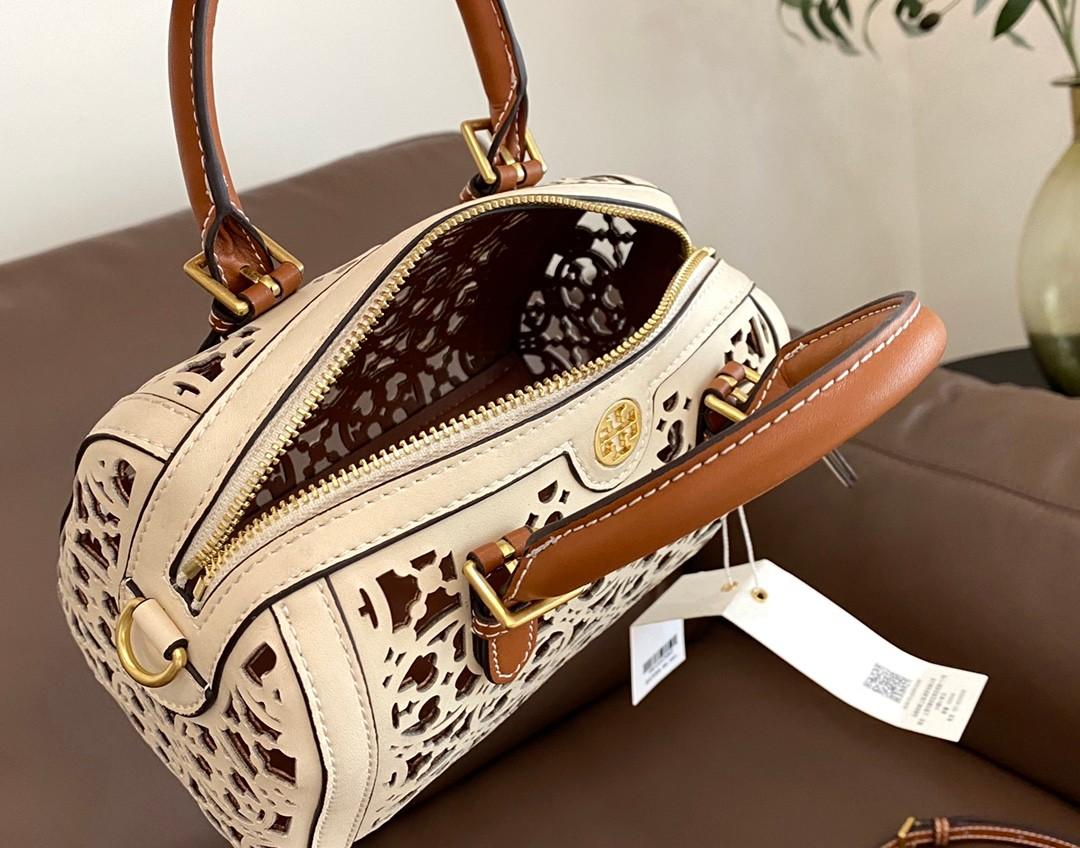 Tory Burch Laser cut boston bag, Women's Fashion, Bags & Wallets ...