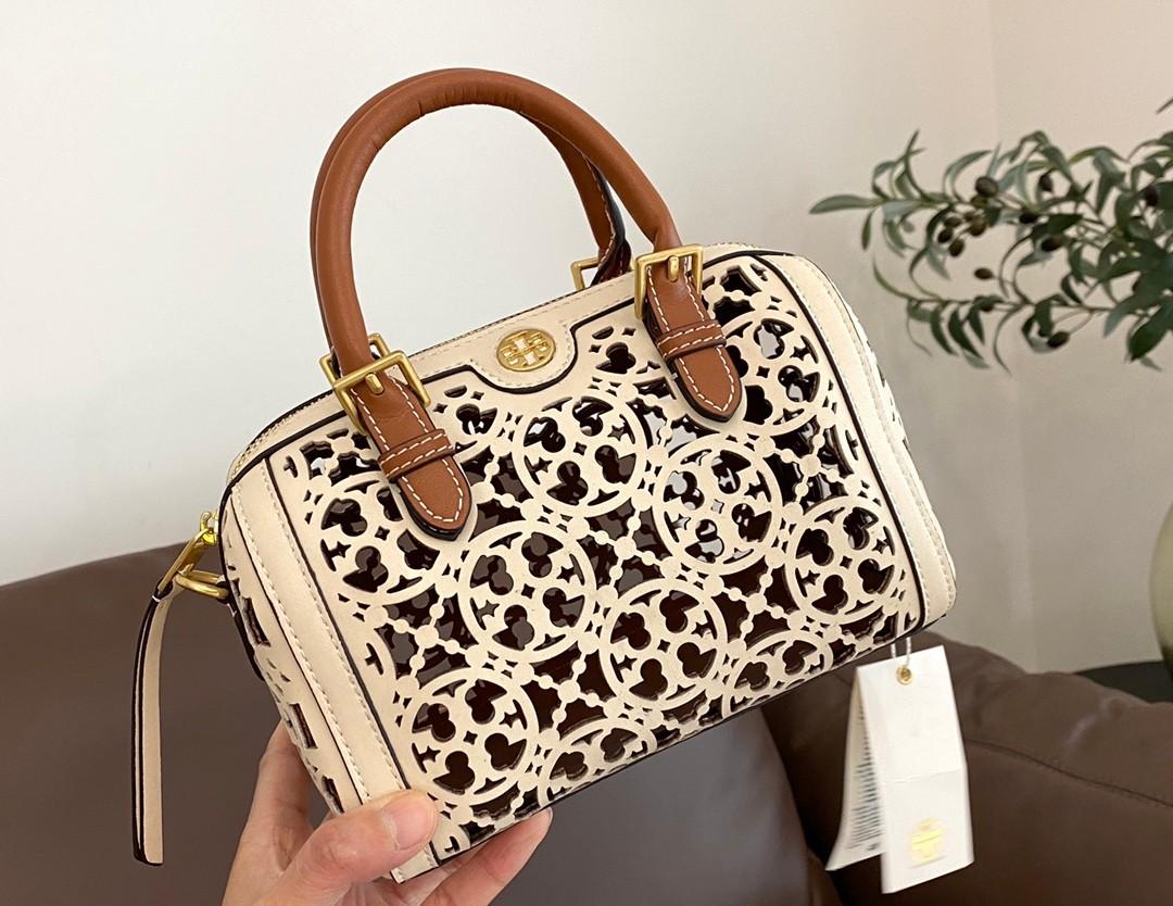 Tory Burch Laser cut boston bag, Women's Fashion, Bags & Wallets ...