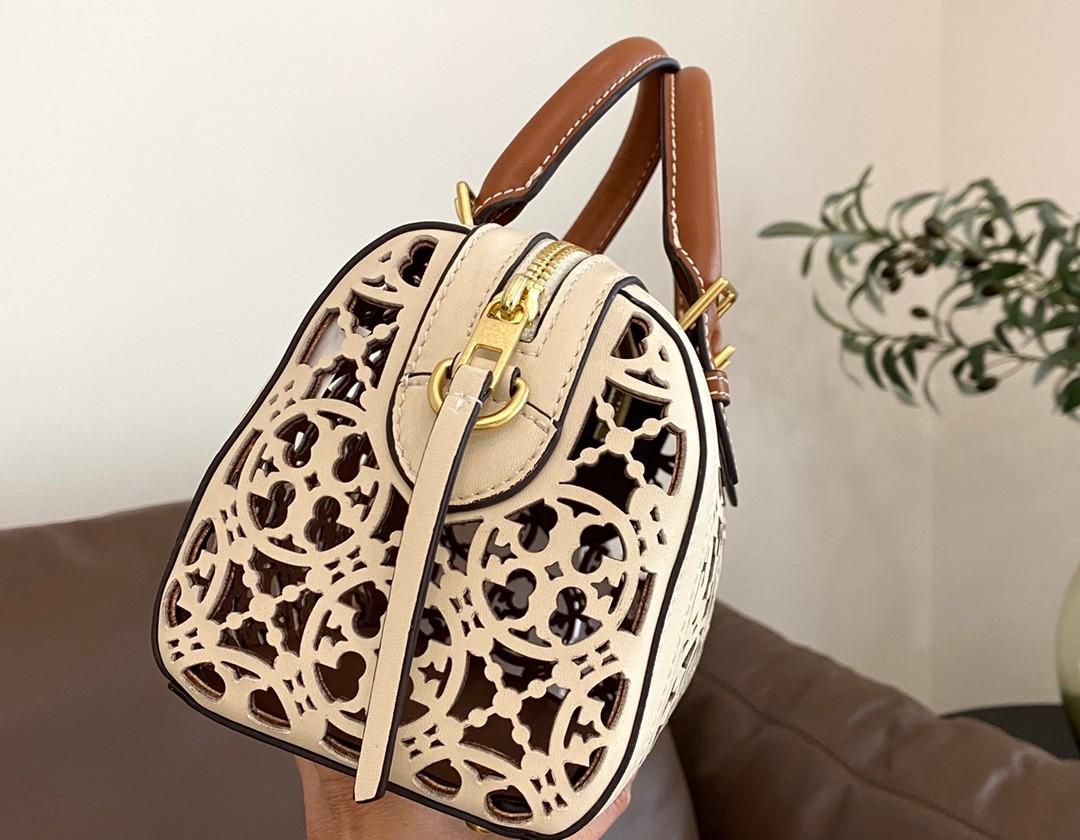 Tory Burch Laser cut boston bag, Women's Fashion, Bags & Wallets ...