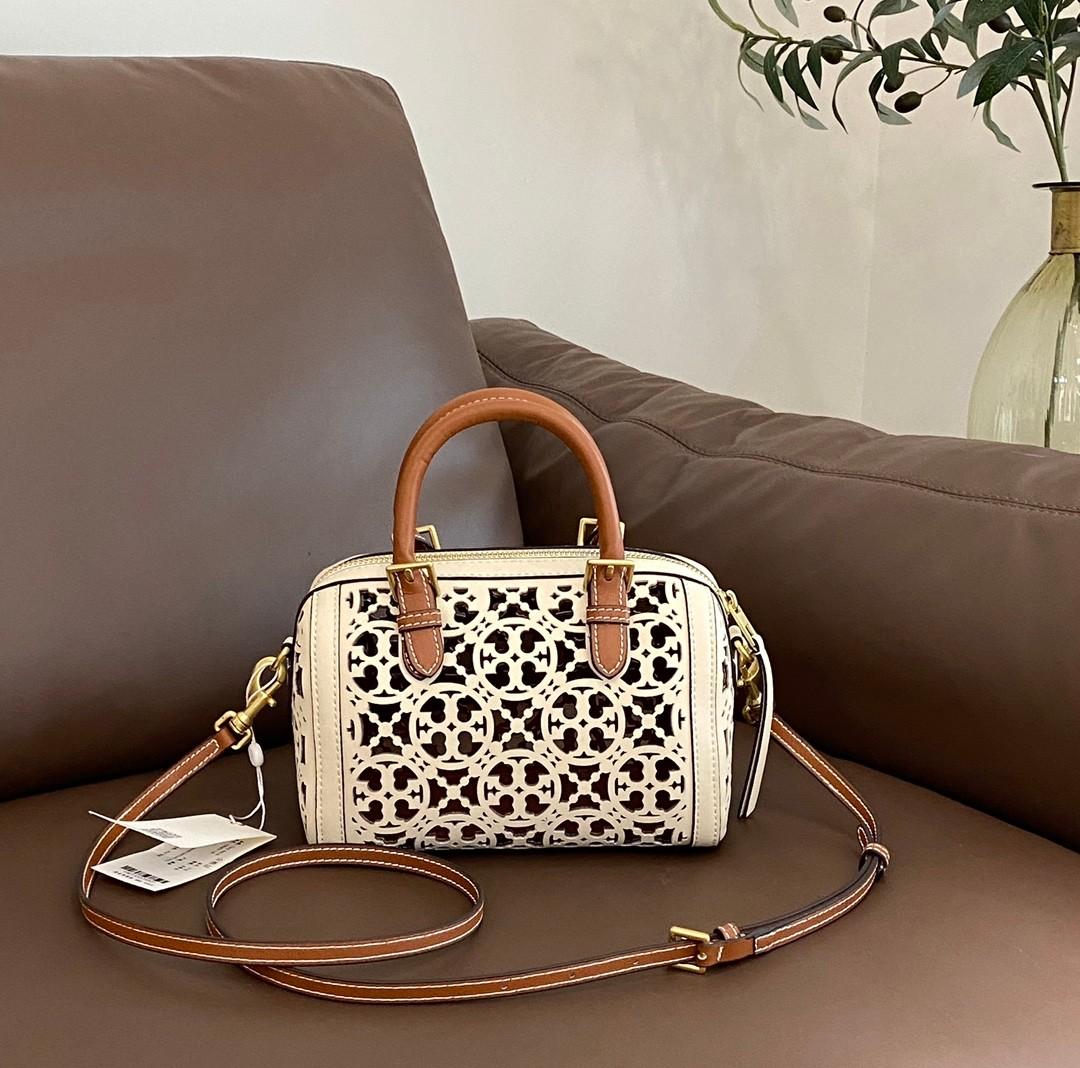 Tory Burch Laser cut boston bag, Women's Fashion, Bags & Wallets ...