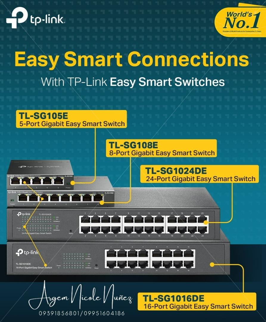 TP-LINK 5/8/16/24 Gigabit Easy Smart Switches, Computers & Tech, Parts ...