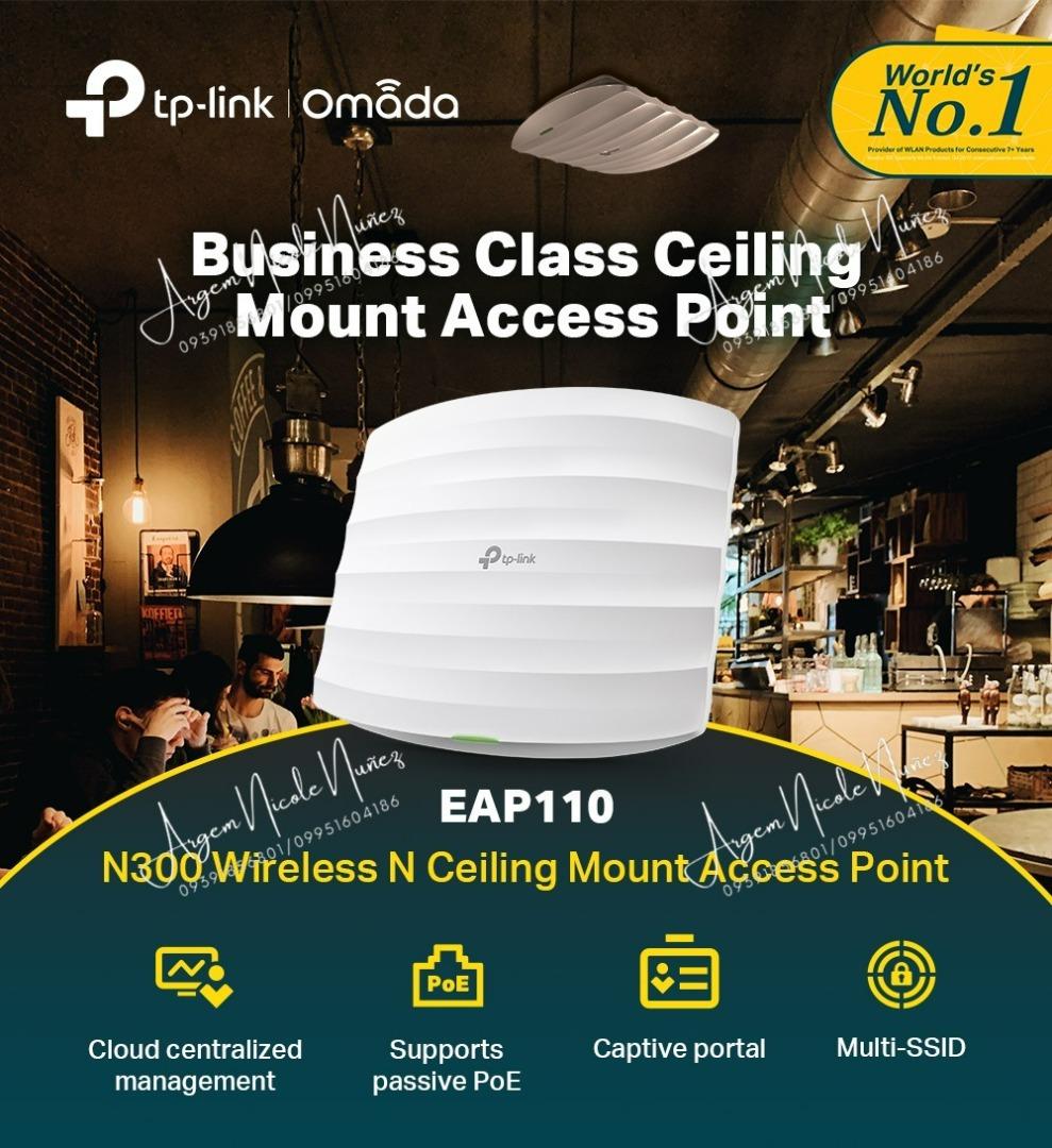 TP-LINK EAP110 300Mbps Wireless N Ceiling Mount Access Point, Computers ...